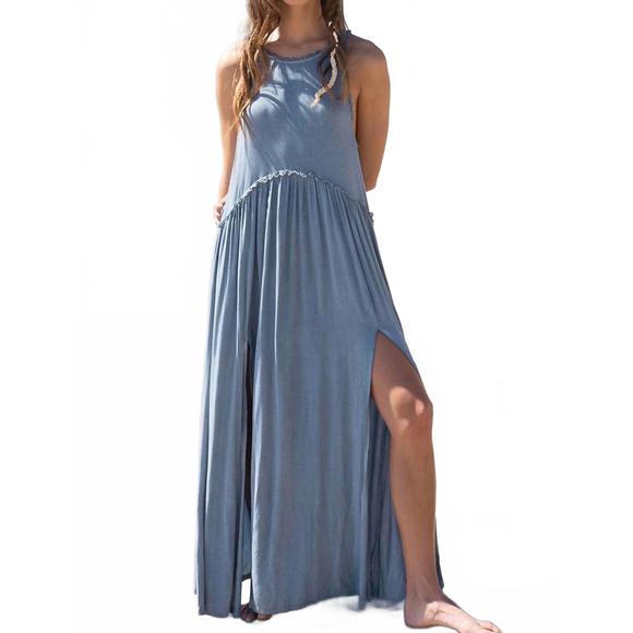 POL | Dresses | New Pol Blissful Maxi Dress In Slate Blue | Poshmark